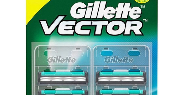 Gillette Vector plus Manual Shaving Razor Blades 4 Cartridge